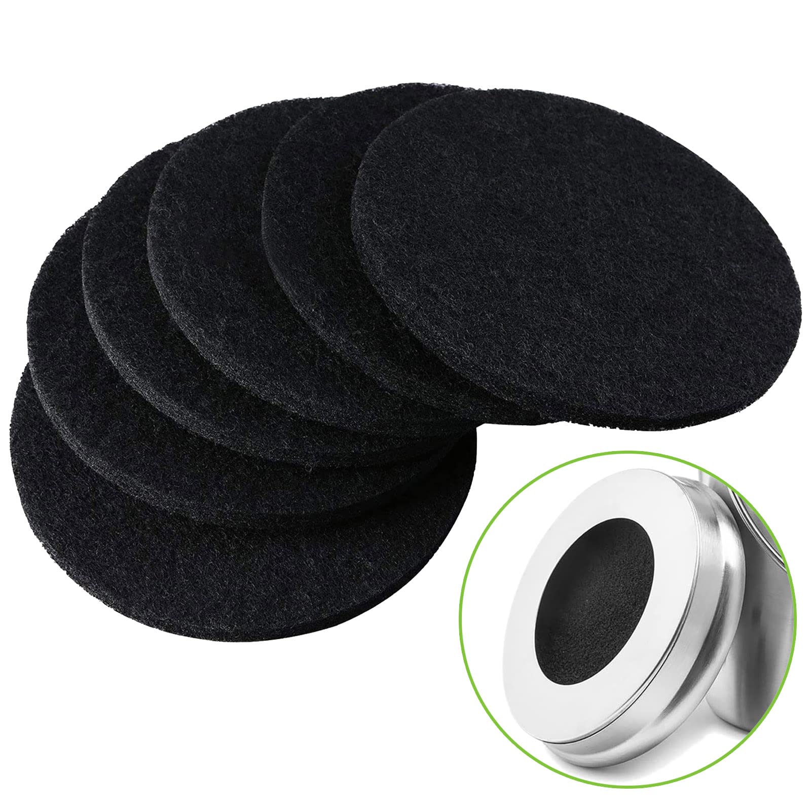 Charcoal Filters for Compost Bucket, 6 Pack Compost Filters for Kitchen Compost Bin Pail Replacement Filter Countertop Home Bucket Refill Sets, Round