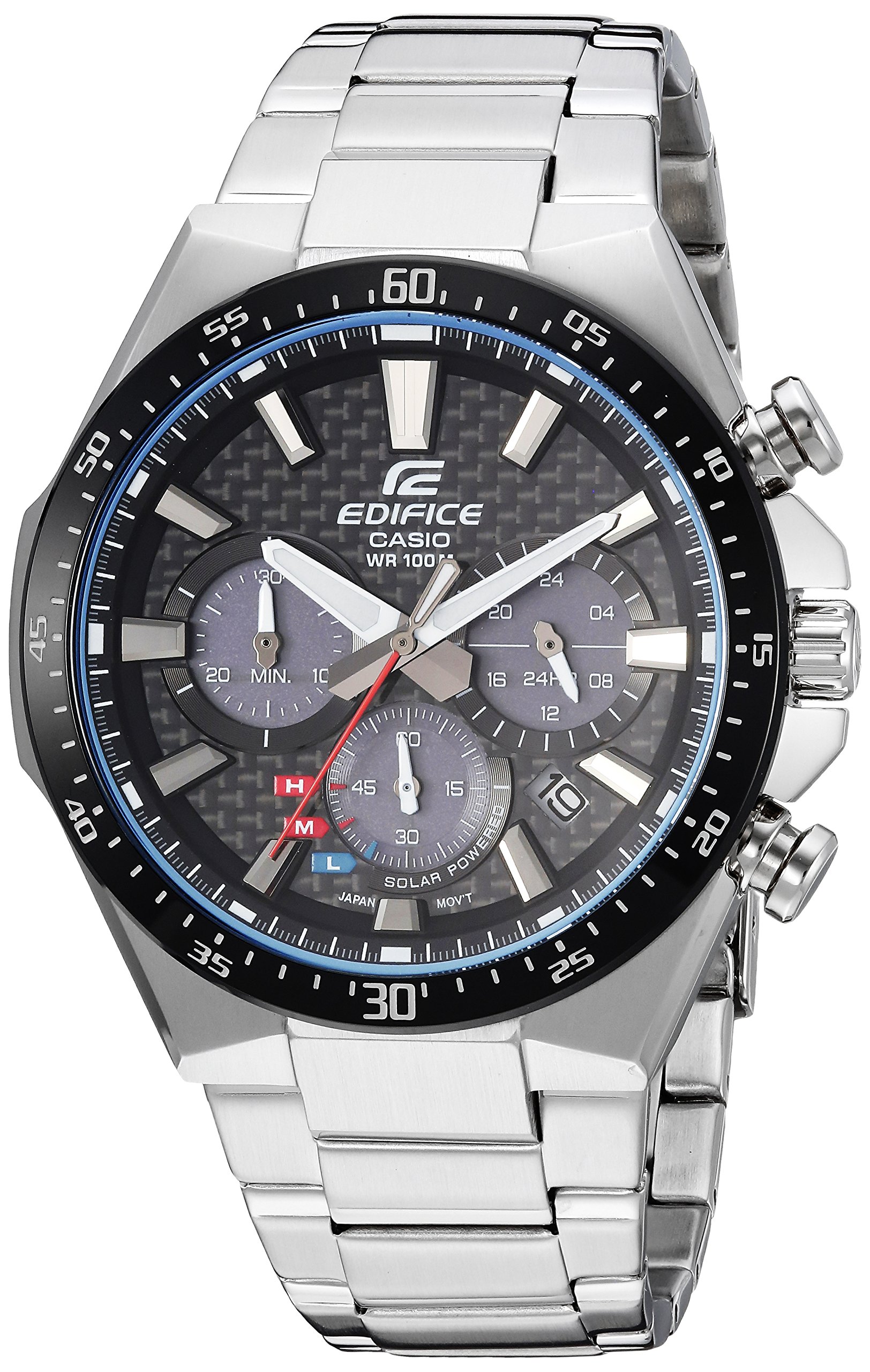 Casio Men's EQS-800CDB-1AVCF Edifice Analog Display Quartz Silver Watch