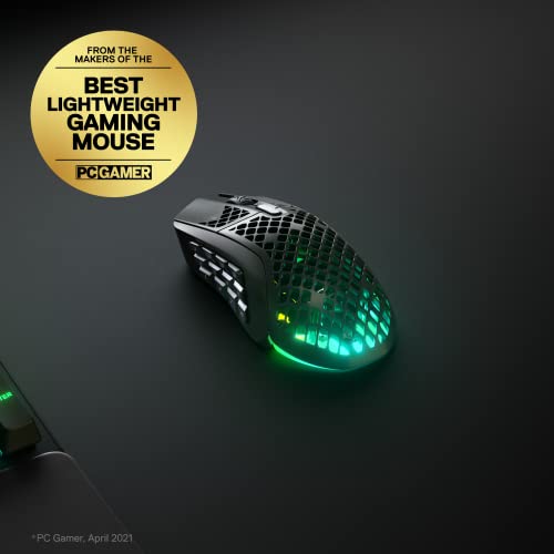 SteelSeries Aerox 9 Wireless – Ultra-Lightweight Wireless Gaming Mouse – 18000 CPI – TrueMove Air Optical Sensor - Water Resistant– 180 Hour Battery – 18 Programmable Buttons