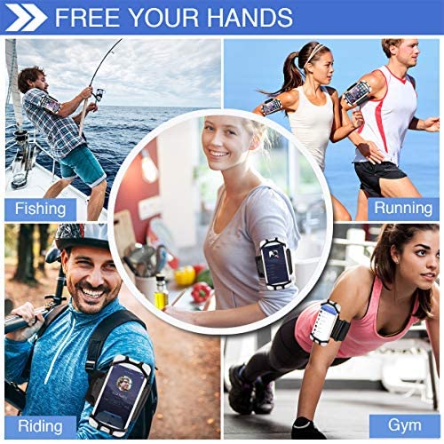 Cell Phone Running Armband Holder for iPhone,Galaxy,Google Pixel,LG.All 4~7 Inchs Smart Phones,360 Rotatable, Workout Universal Adjustable Arm Band, Strap/Pocket for Men Jogging Gym Riding