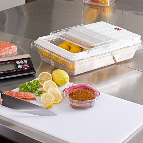 Rubbermaid Commercial Products Food Storage Box/Tote for Restaurant/Kitchen/Cafeteria, 2 Gallon, Clear (FG330700CLR) Lid sold separately