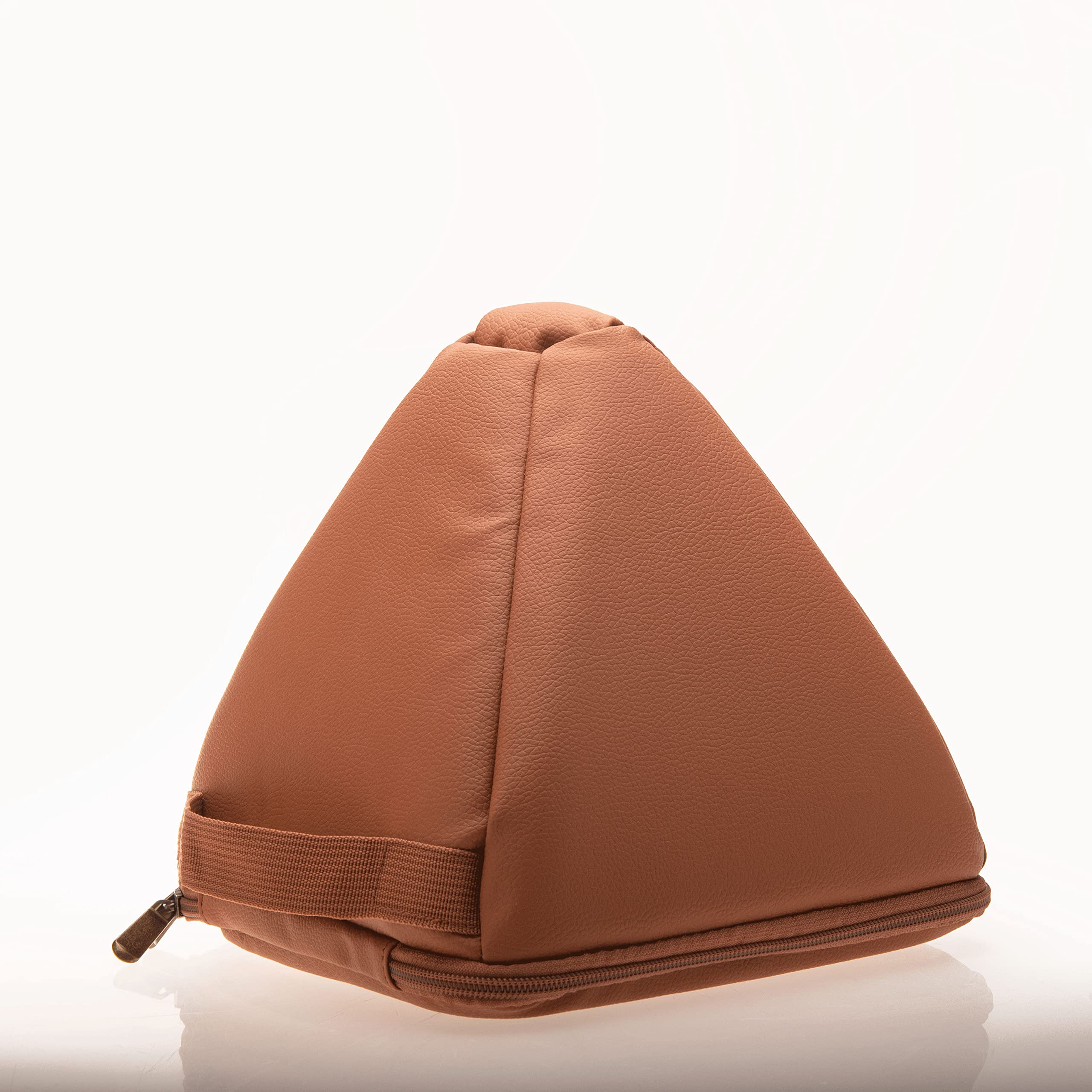 TOPFUND Artificial Leather Carrying Case for Packing Crystal Singing Pyramid 6 inch