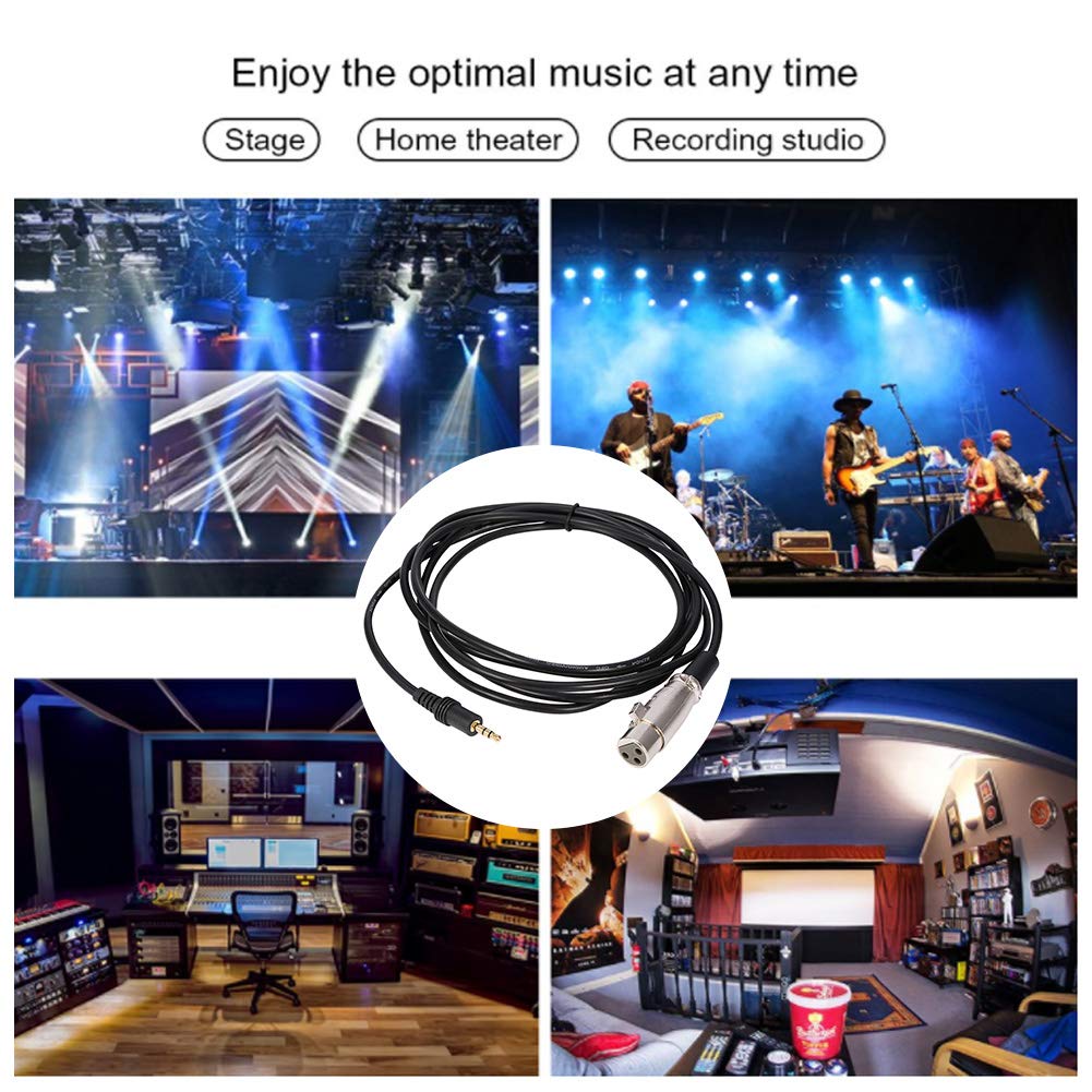 Tihebeyan 10FT/ 3 Pin XLR Connector Female to 1/8" 3.5mm Male Stereo Jack Microphone Audio Cord Cable Stereo Mini Jack AUX Cord Audio Cable