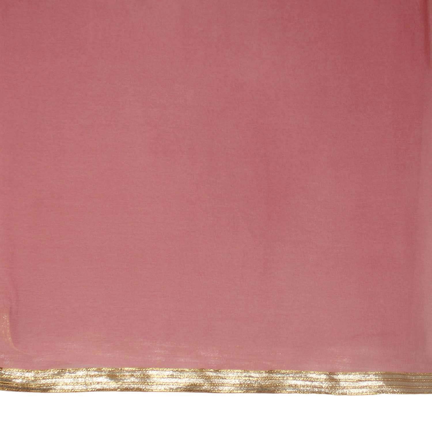 Mauve Dupatta Semi Chiffon Golden Lace Chunni Stole Neck Wrap Scarf Head Wrap Hijab for Her