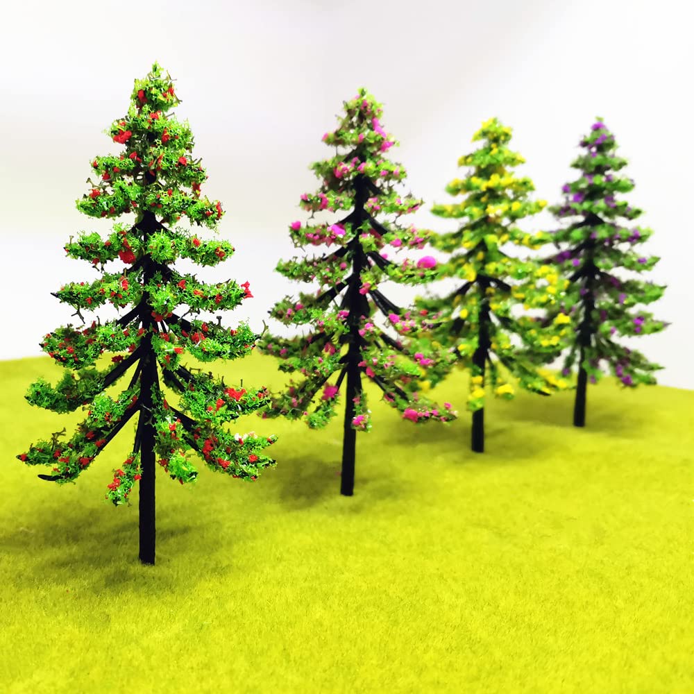 Colorful Tree Powder Model Tree Tufted for DIY Miniature Lowland Model Shrub Bushy Tuft Architecture Building Model Railway Fairy Garden Diorama Scenery (Purple)