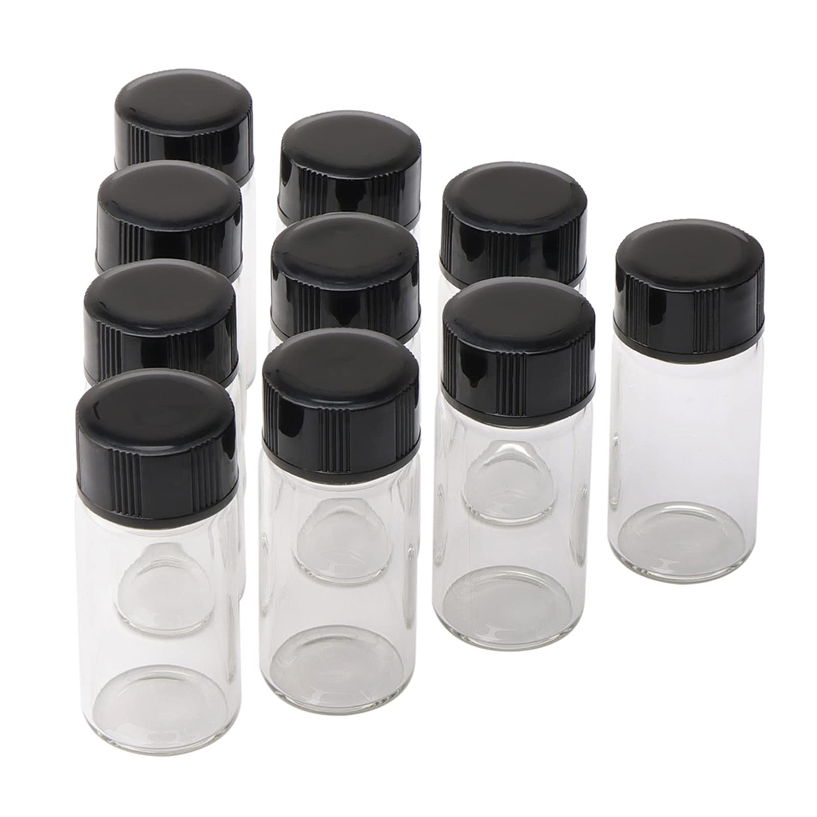 jiuwu 10 Pack Glass Vials,5 Ml Glass Vials with Screw Caps,Small Vials for Essential Oil,1/6 Oz Clear Bottles with Lids,Sample Glass Bottek for Perfume