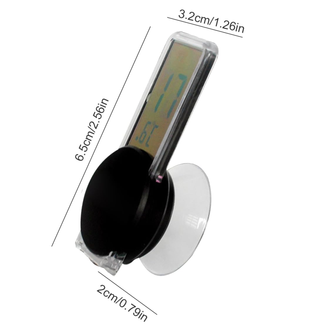 Digital Tank Thermometer Reptile Thermometer Digital Reptile Climbing Pet Thermometer Mini LCD with Suction Cup for Reptile Black