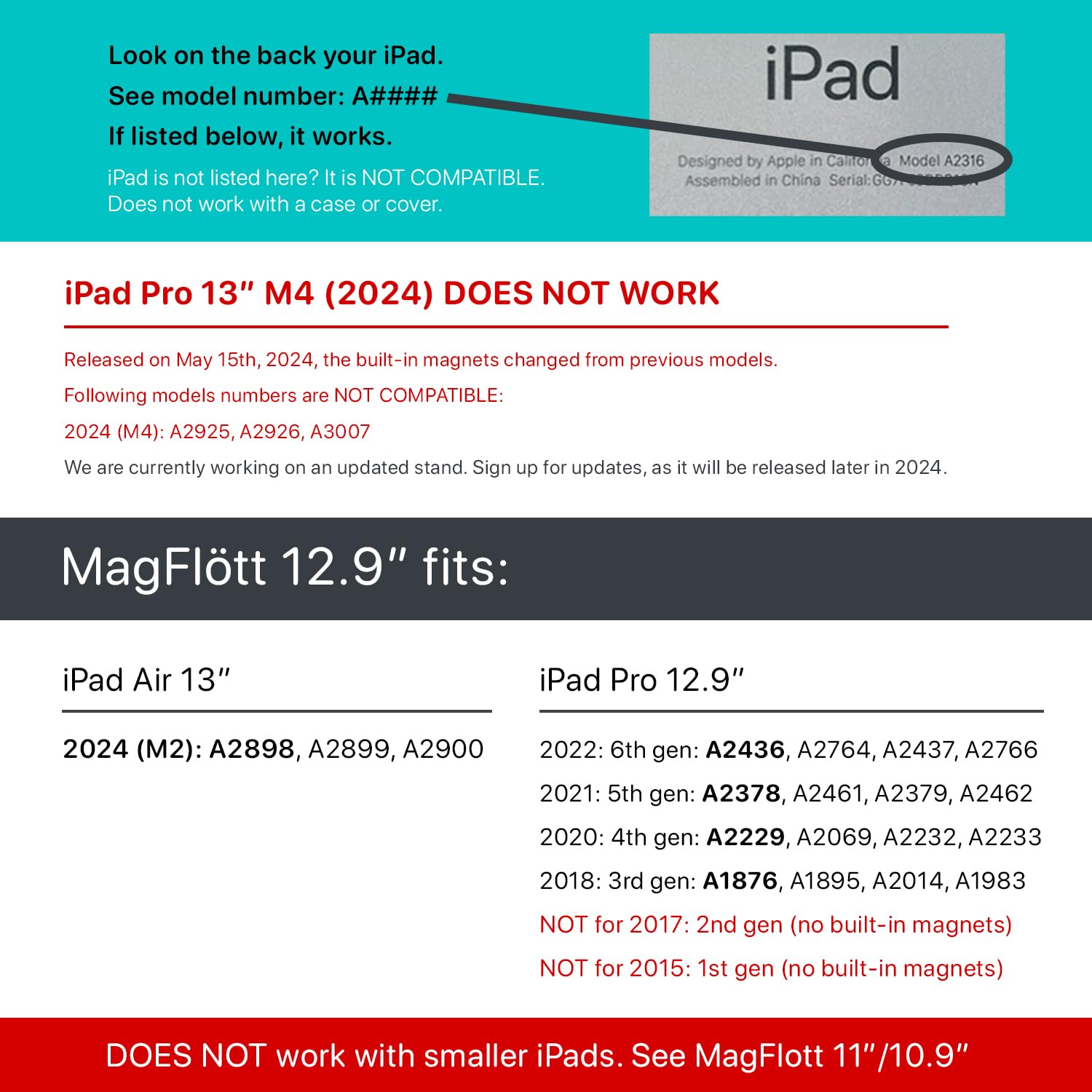 CharJenPro MagFlott V2.0: Magnetic Stand for iPad Pro 12.9", iPad Air 13" M2 (2024). Successful Kickstarter. includes 6β USB C Cable, Stronger Magnets & Hinge, Full 360 Rotate.