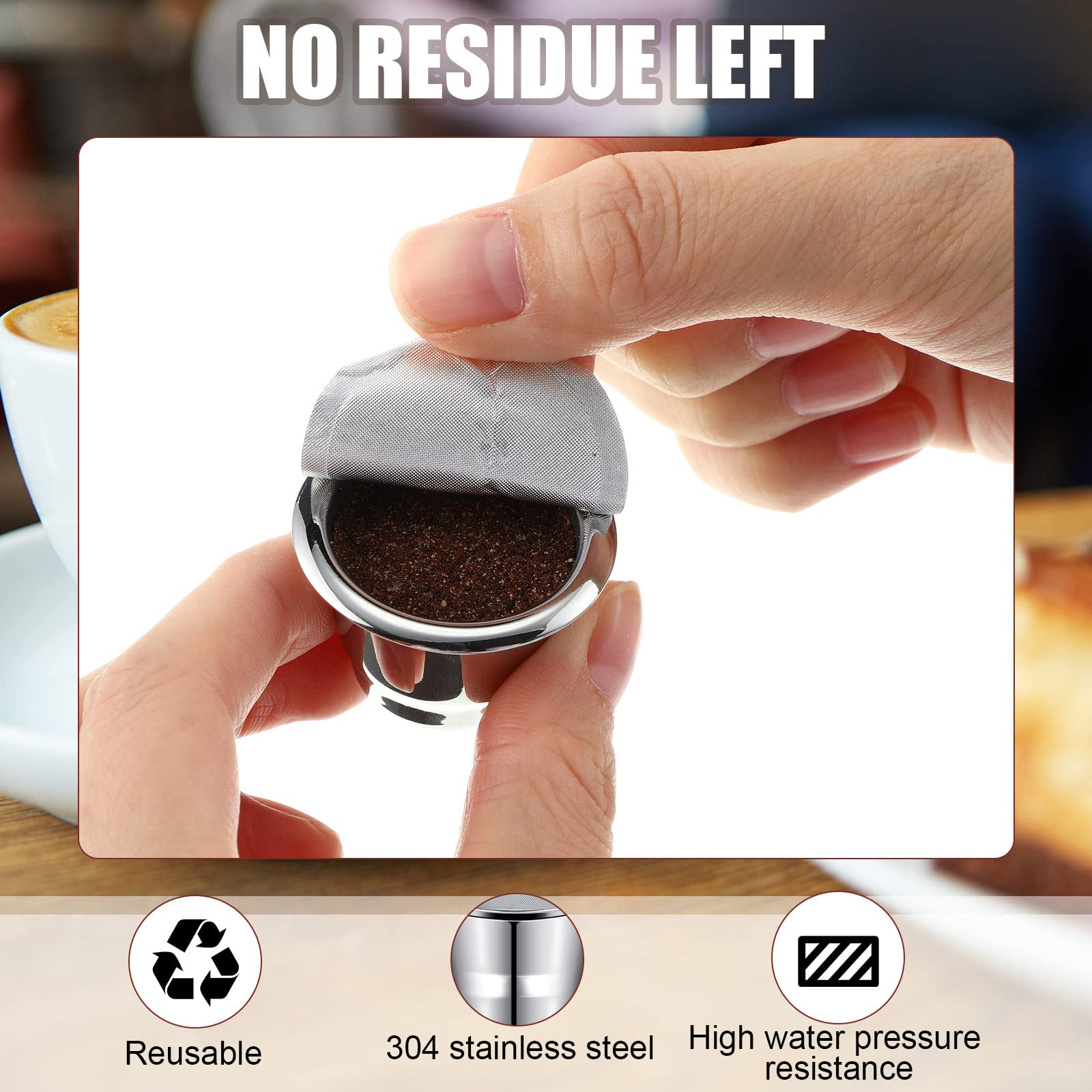 Didaey Reusable Espresso Capsules Stainless Steel Refillable Coffee Pods Reusable Espresso Pods with Aluminum Foil Seals Stickers Lids Compatible with Nespresso Machines (6 Cups, 204 Lids)
