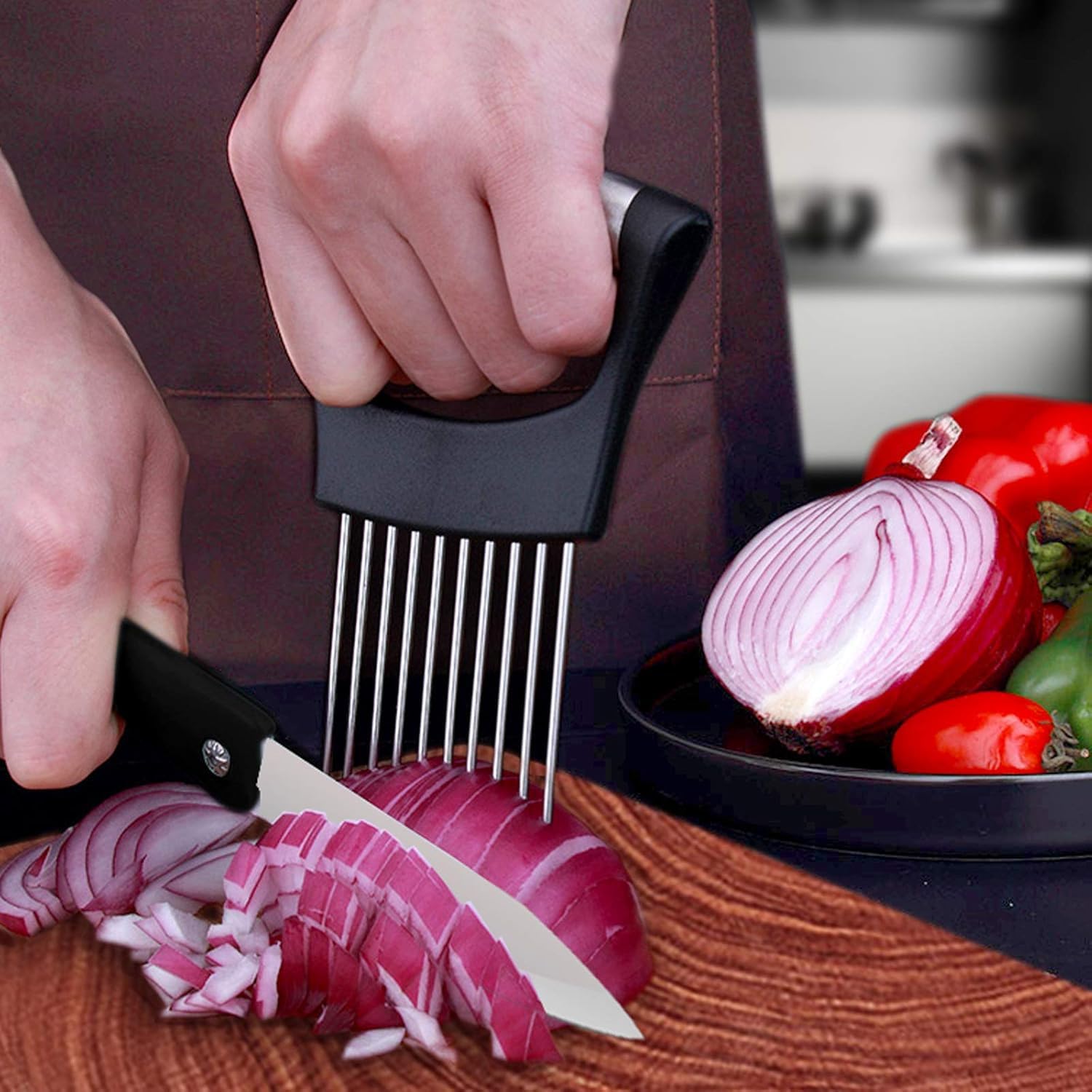 JK-GMTE Finger Guards for Cutting, 2 Pcs Stainless Steel Finger Protector for Cutting Food, Knife Guard, Chopping Protector for Dicing and Slicing in Kitchens