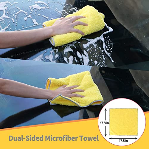 KeFanta 60" Brush with Long Handle Wash Mop Washing Mitt Sponge Squeegee Microfiber Towels Accessories Kit for floor Boat cleaning