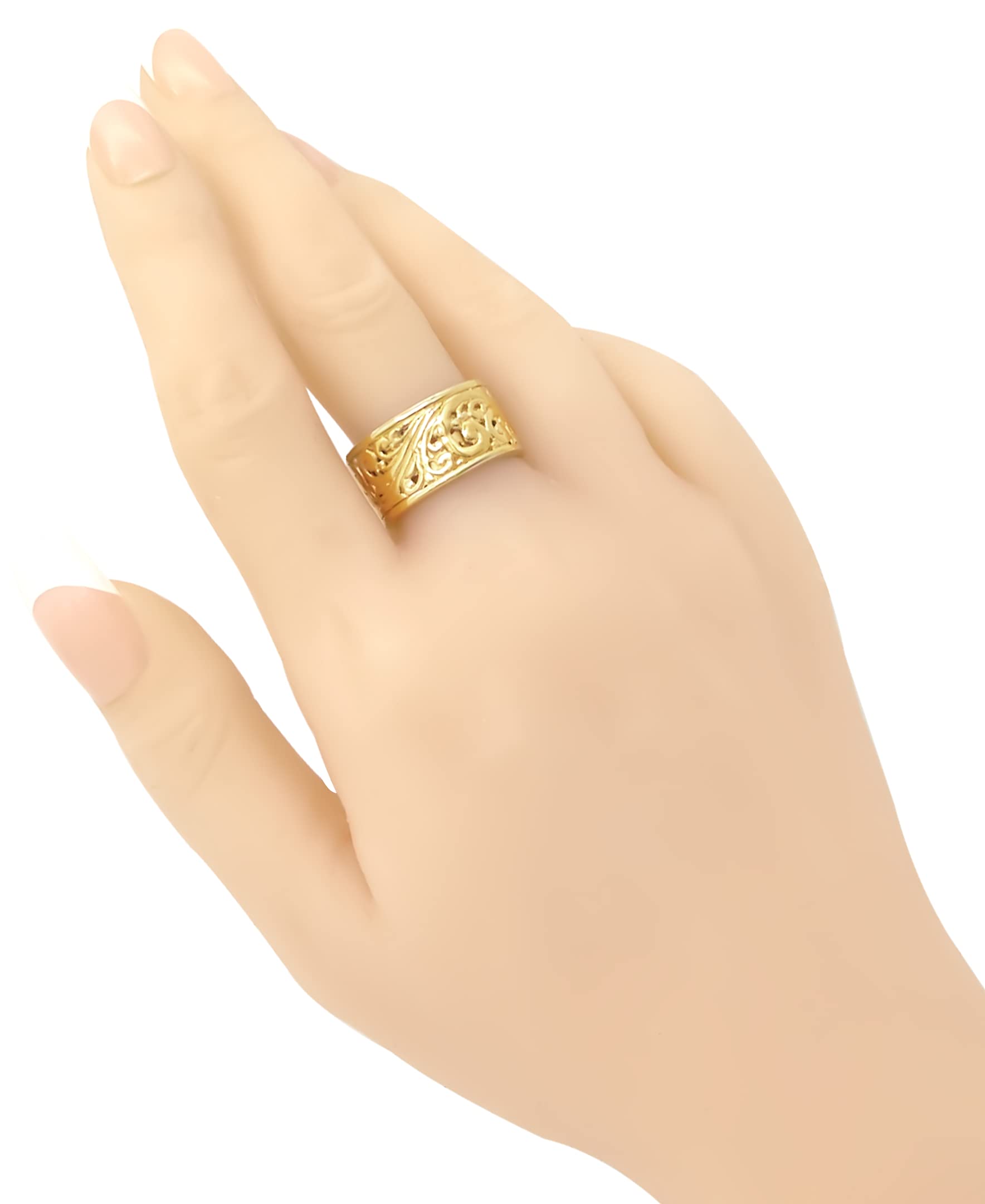 DEVATA Sterling Silver 925 Bali Byzantine Solid Band Ring BYM3127 (Size 09)