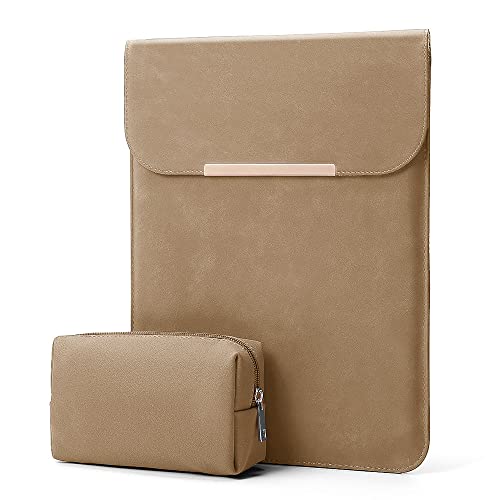 KALIDI 13.3-14 inch Laptop Sleeve Case Faux Suede Leather for 13.3 13.5 13.6 14 inches MacBook Air Pro Retina 13"-14" Surface Pro with Pouch