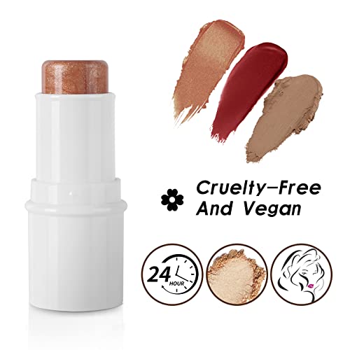 MEICOLY Contour Stick Makeup, Multi-Use Facial Repair Contouring Bronzer 3D Multi Stick, Face Body Shading Stick Foundation Cream, 0.25 Oz,03 Contour