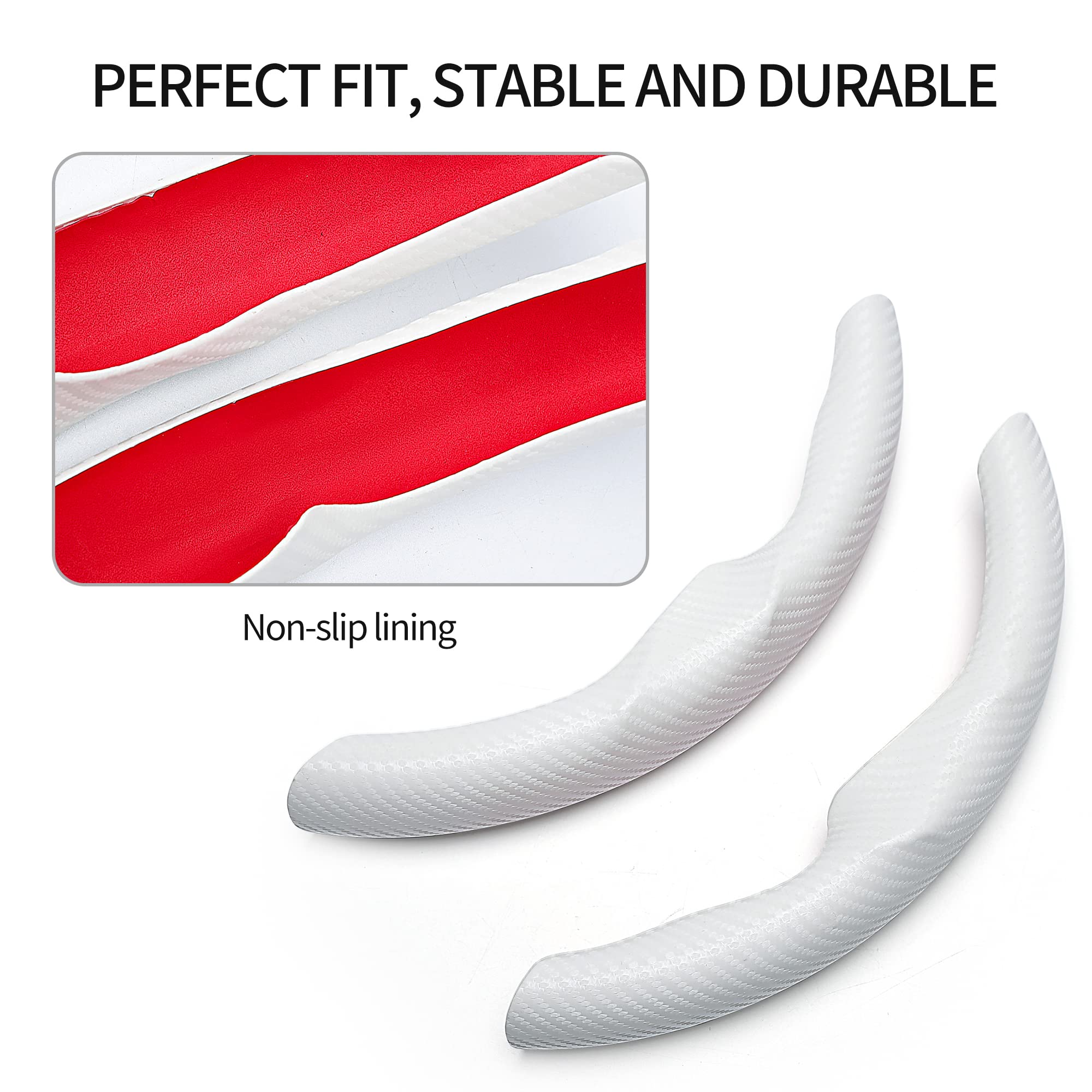 Carbon Fiber Steering Wheel Cover for Tesla Model 3/Y Steering Wheel Wrap Protector Anti-Slip Interior Compatible with Tesla Accessories (White)