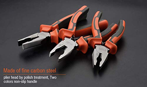 Edward Tools Combination Pliers 8” - Machined Extra Strength Gripping Jaws - Heavy Duty Side Cutting Pliers for wire and cables - Harden Fine Carbon Steel