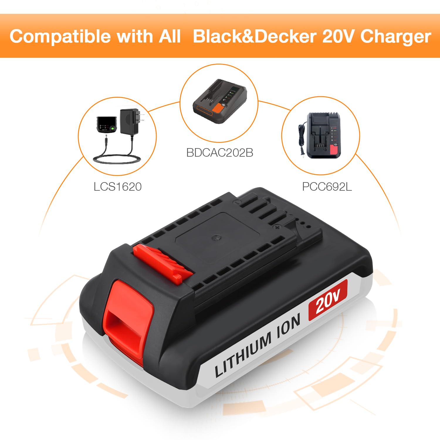 FirstPower 3.6Ah LBXR20 Battery - Repalce for Black and Decker 20v Lithium Battery, Compatible with LBXR20 LB20 LBX20 LBX4020 LB2X4020 Tools (2 Packs)