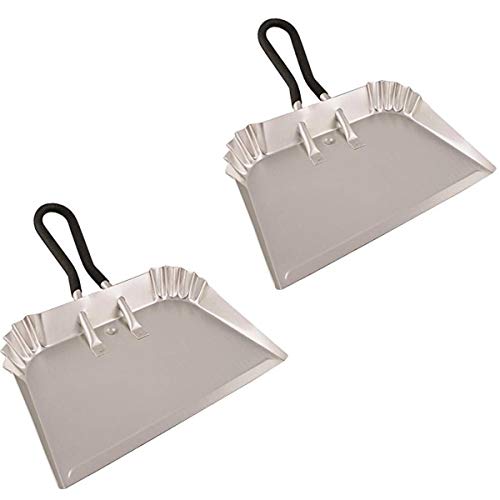 Edward Tools Extra Large Industrial Aluminum Dustpan 17ā - Lightweight - Half The Weight of Steel dust Pans with Equal Strength - for Large cleanups - Rubber Loop Handle for Comfort/Hanging (2)
