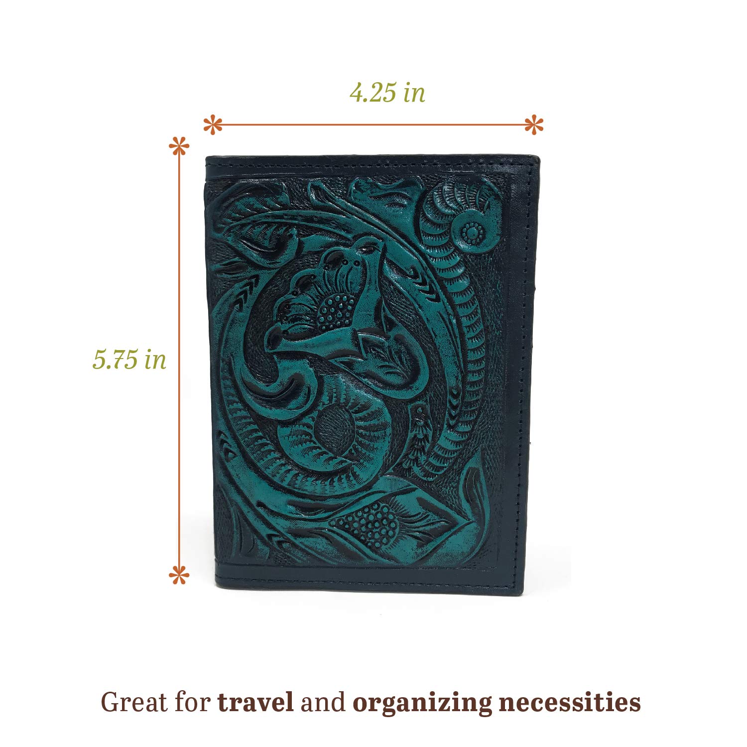 Mauzari Leather Passport Holder for Men and Women β Travel Wallet with Floral and Paisley Designs
