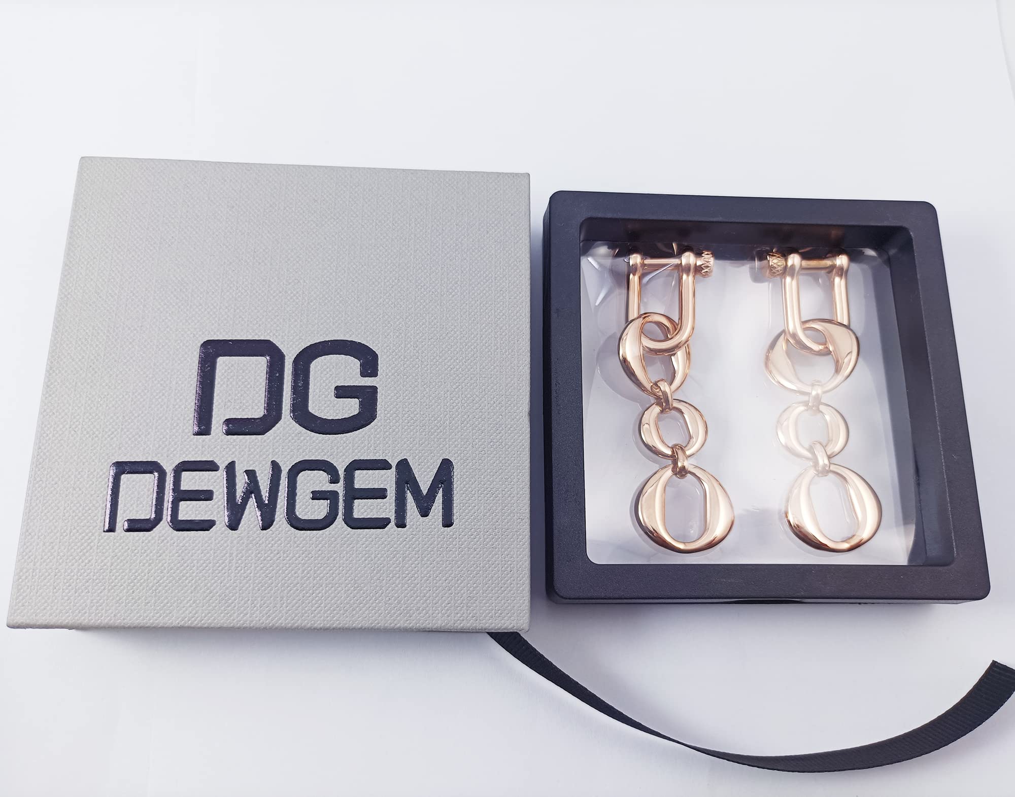 DewGem Hoops Dangling Plugs Link Dangle Ear Gauges for Ear Tunnels Stainless Steel Dangling Plugs and Tunnels Ear Stretching Kits Dangle Gauges Ear Plugs for Women Size 6G(Silver & Link)
