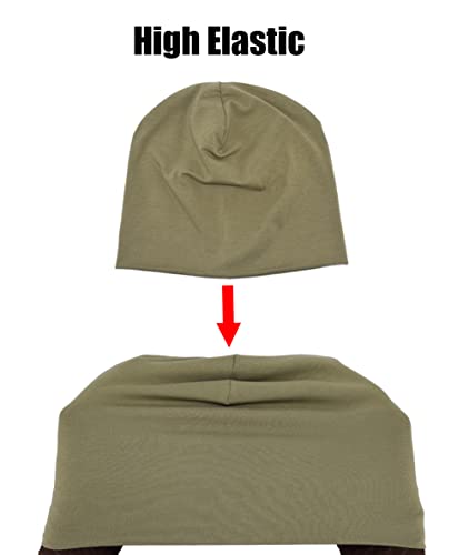 Cotton Beanie Hats Summer Lightweight Skull Caps Soft Slouchy Cap Sleep Sleeping Light Cancer Chemo Cap Helmet Liner (Multicolors-1)