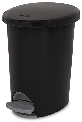 Sterilite Corp 10819002 Waste Basket Step On Black 2.6 G, standart, 2 g