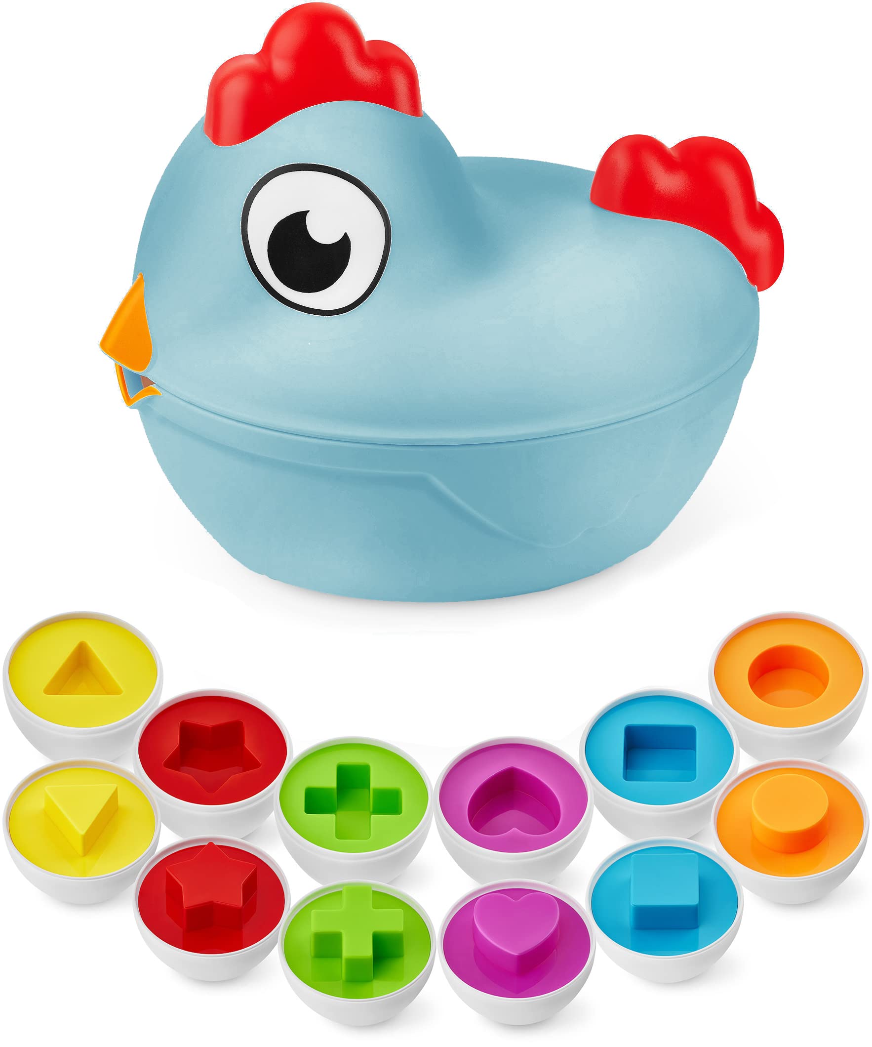 Egg Toy Set Matching Eggs for Toddlers 1-3 – x6 Toy Eggs Play Eggs That Crack Open | Great Montessori Easter Gift