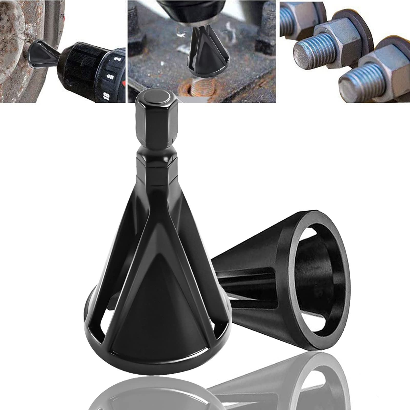 Deburring External Chamfering Tool, Chamfer Tool Deburring External Drill High Speed Stainless Steel Burr Removal Bit Quickly Repairs Damaged Metal External Chamfer Deburring Tool (Black -1)