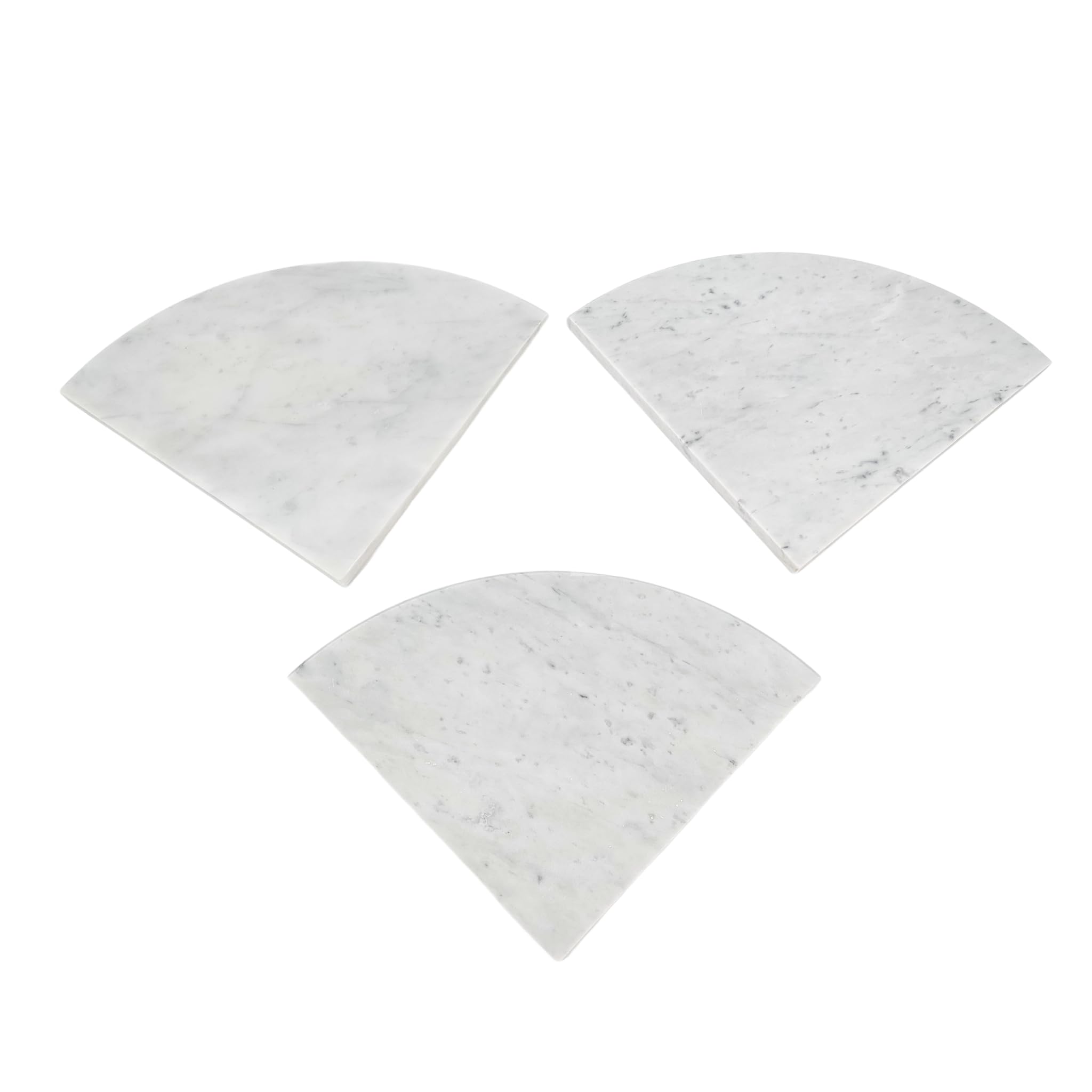 Jusmioke 9 Inch Marble Corner Shower Shelf for Shower Room, Both Side Honed Finish, Bathroom Wall Mounted (Carrara White - 1pcs)
