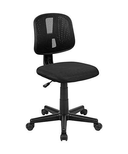 Flash Furniture Flash Fundamentals Mid-Back Black Mesh Swivel Task Office Chair with Pivot Back