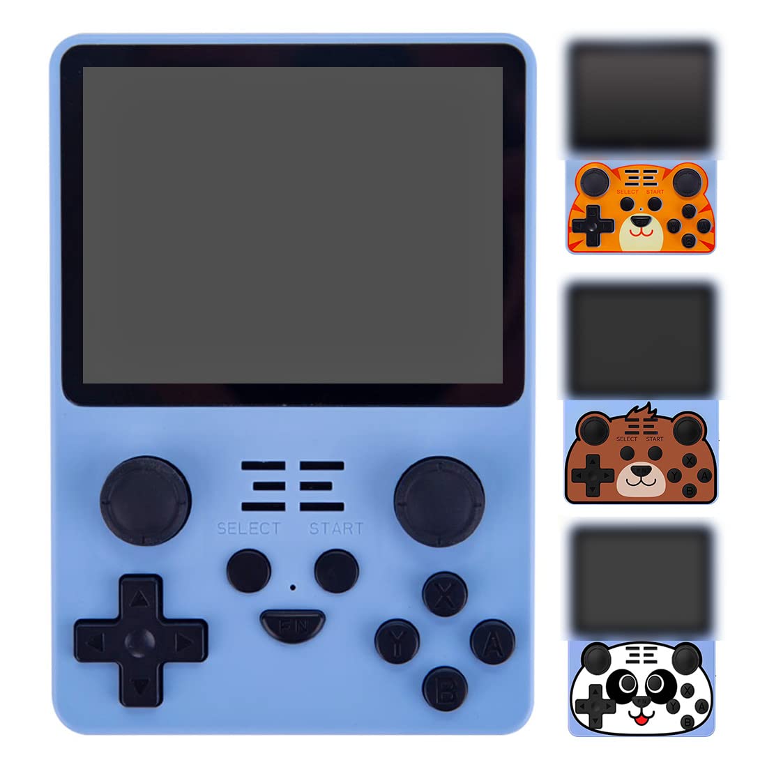 DECI Powkiddy RGB20S Handheld Retro Game Console Built-in 20000 Games, 16G+128G Console with 4 Stickers, 3.5-Inch IPS Screen Portable Game Machine Nostalgic Consoles for Kids Adult