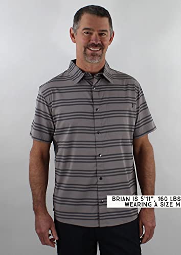Club Ride Men's Vibe Shirt - Stylish, Comfortable, and Versatile Men's Cycling Shirt for Maximum Performance - Dark Grey Stripe - Large