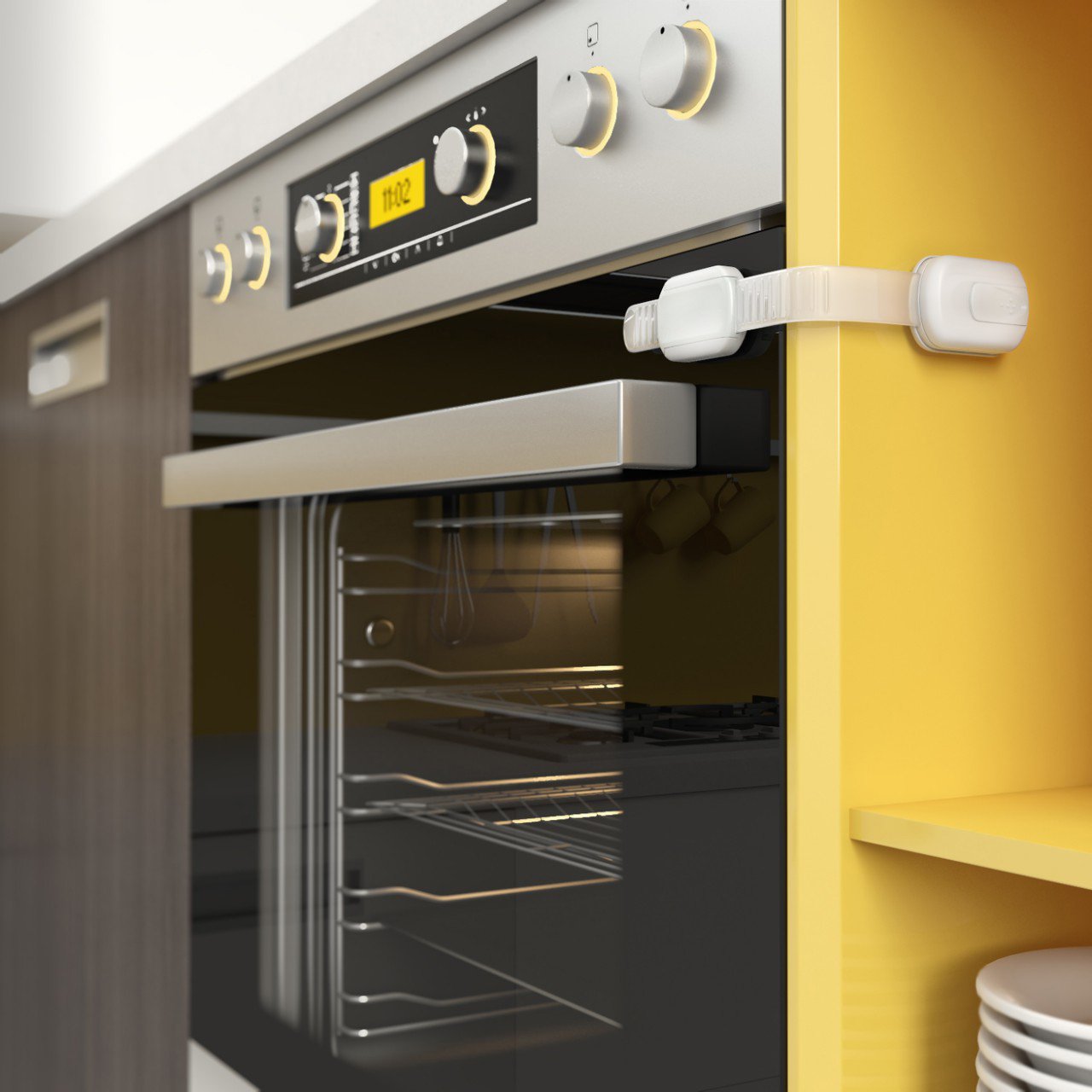 Child Safety Cabinet Locks (8 Pack) | by THUNDER SCOUT | Safely Lock Your Cabinets, Drawers, Toilet and Fridge | No Drilling Needed |