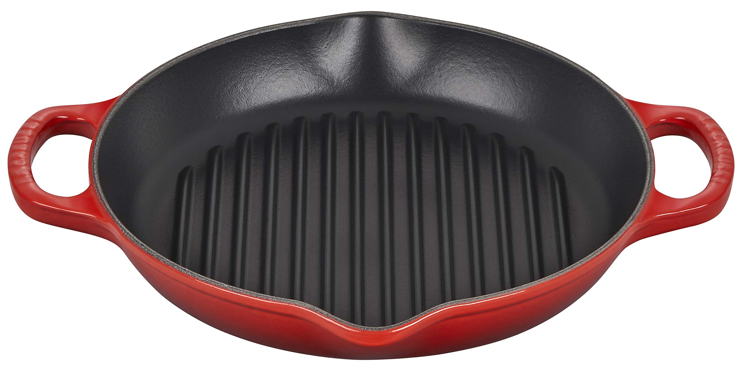 Le Creuset Enameled Cast Iron Signature Deep Round Grill, 9.75", Flame
