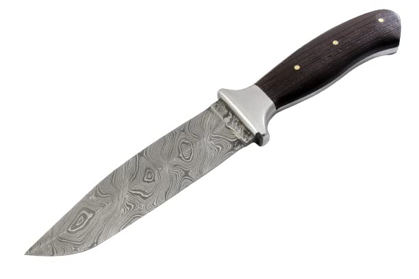Custom handmade Damascus steel fixed blade hunting knife. PPI-23