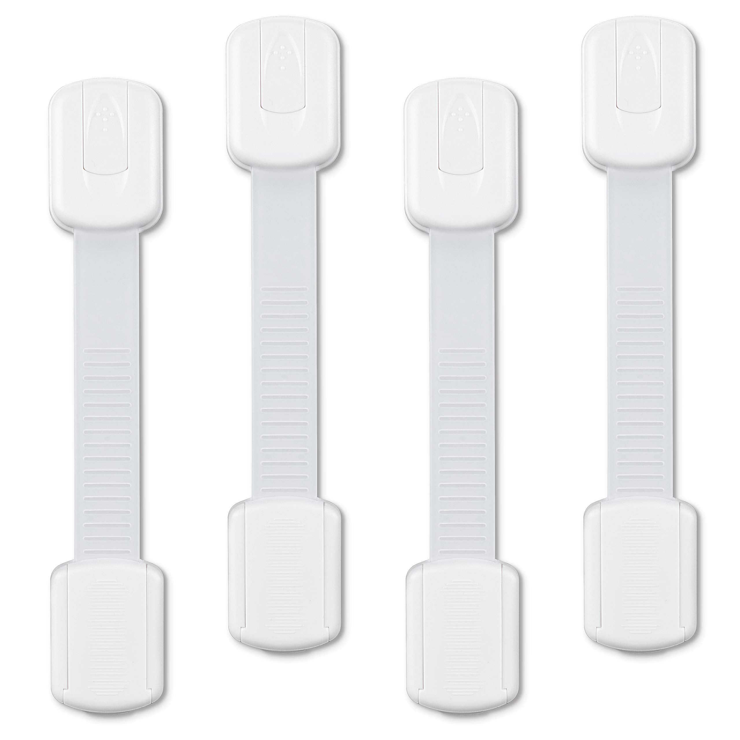 Child Safety Strap Locks (4 Pack) for Fridge, Baby Proofing Cabinet Locks, Cabinet Locks for Babies, The Safest Refrigerator Lock Strap for Home Drawer, Cabinets, Shoe Rack, Fridge