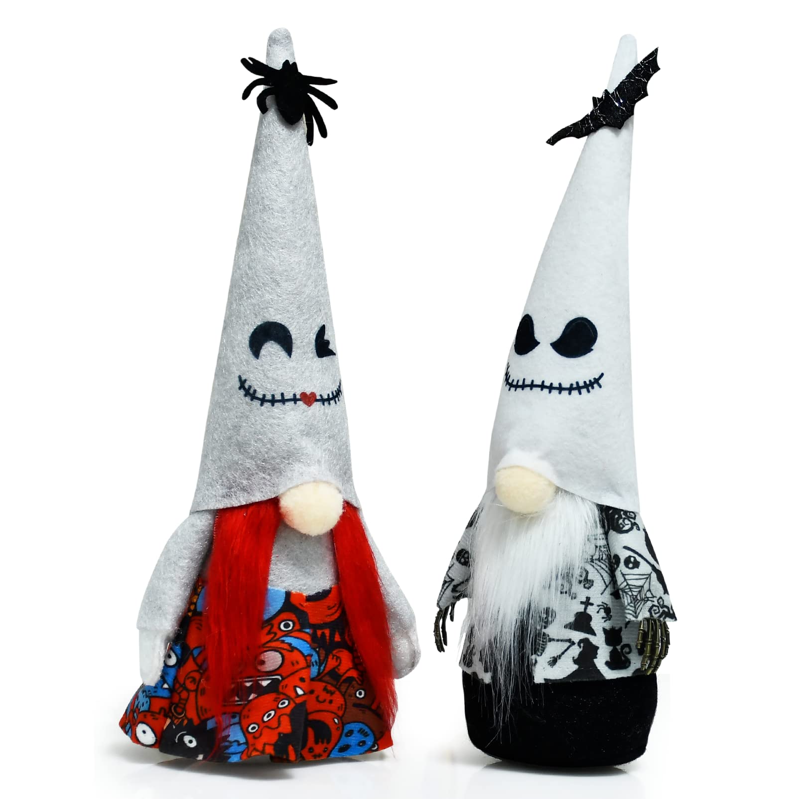 BORN FAIR Halloween Gnomes Plush,2PCS Handmade Scandinavian Tomte for Halloween Table Ornament, Tiered Tray Decor,Halloween Home Decor
