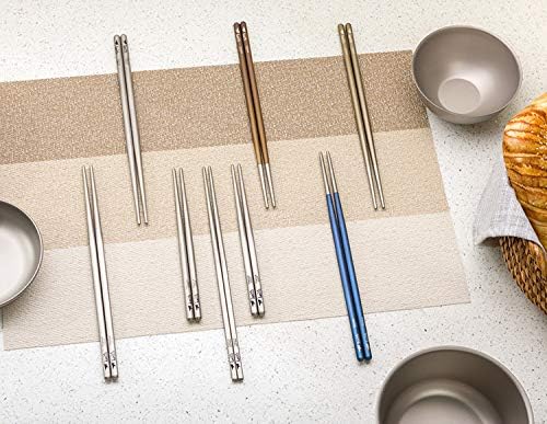 Keith Titanium Ti5633 Solid Square Handle Chopsticks with Aluminum Case (Grey) ●●●●●●● Keith's 18th Anniversary: Exclusive Price!
