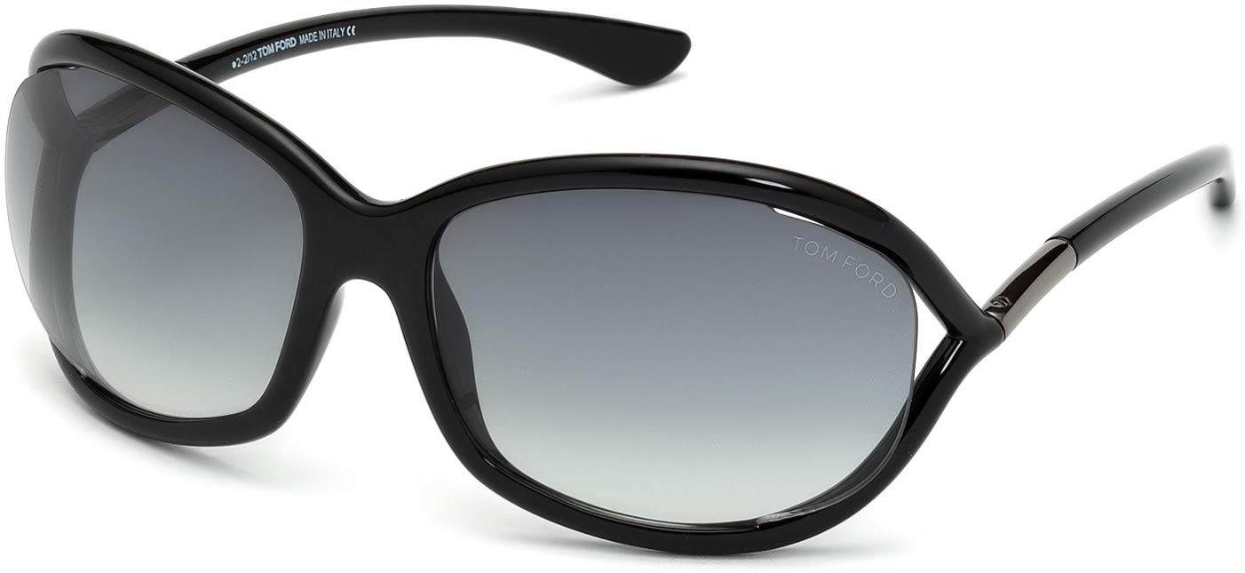 Tom Ford FT0008 Jennifer 48H 61MM Transparent Dark Brown/Polarized Brown Geometric Square Sunglasses for Women + BUNDLE with Designer iWear Eyewear Kit