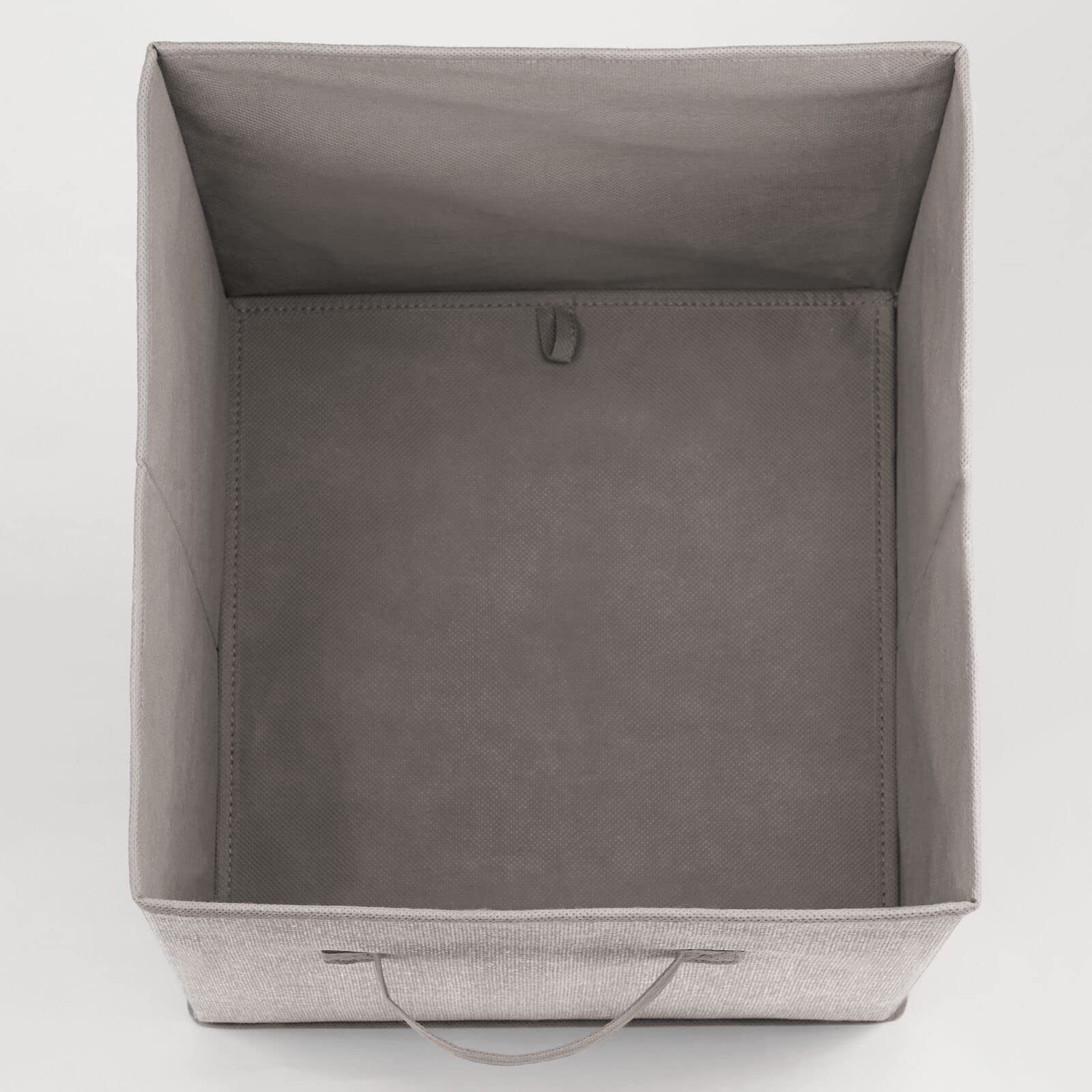 mDesign Small Fabric Collapsible Organizer Cube Bin Box with Front Handle for Cube Furniture Units, Closet or Bedroom Storage, Holds Clothing, Linens, Accessories - Lido Collection - 2 Pack - Linen