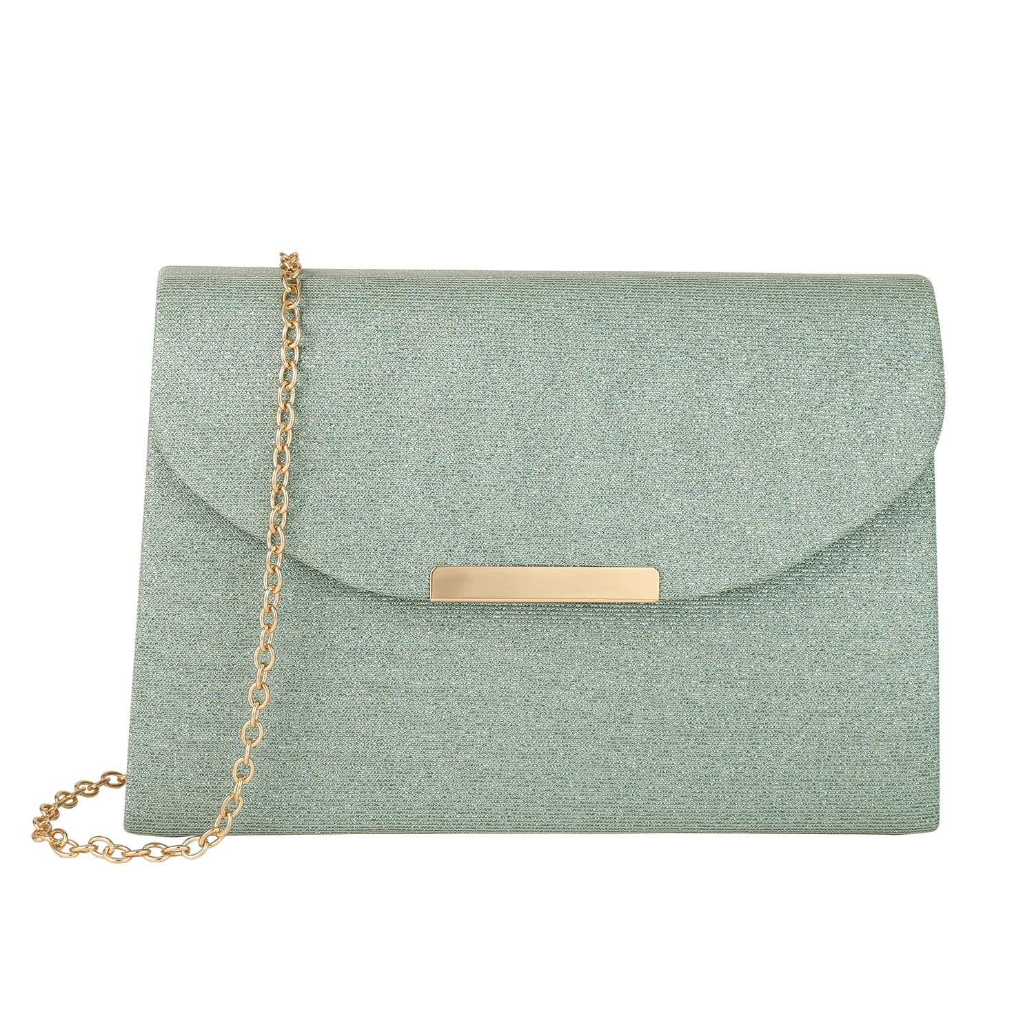 ZHANNI Women's Evening Bag Party Clutches Wedding Purses Cocktail Prom Handbags with Frosted Glittering(Green)