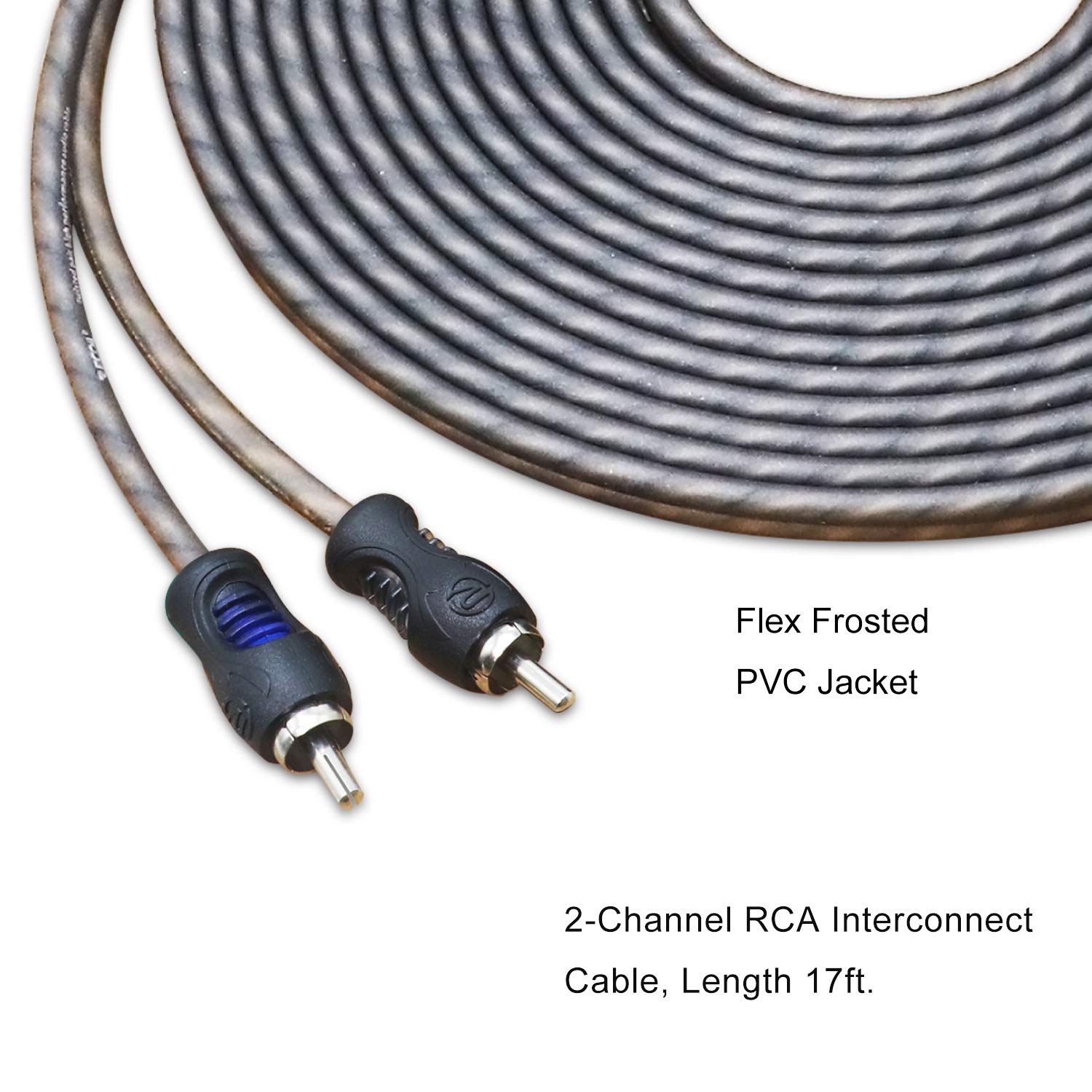 RECOIL RCI217-6 99.99% Oxygen Free Copper 17ft 2-Channel RCA Audio Cable Twisted Pair with Noise Reduction 6 Pack