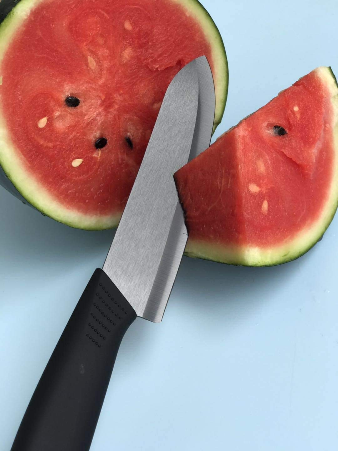 Ceramic Knife Set with Sheaths Black Set 5 Piece Kitchen Ceramic Knife 6" Chef Knife, 5" Utility Knife, 4" Fruit Knife, 3" Paring Knife, One Peeler