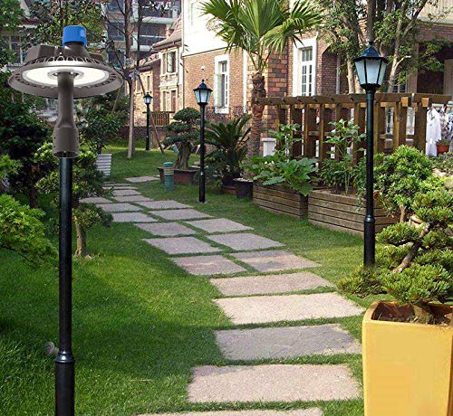 KRLED Post Top Light 100W LED Circular Area Light Dusk to Dawn (Photocell Including 13000Lm 5500K Pure White Garden Pole Lights Fixture for Street Yard Garden