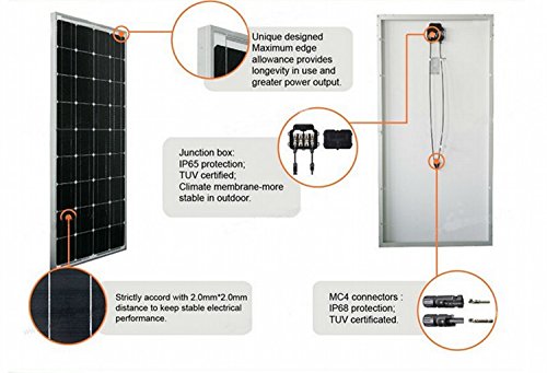 GOWE Solar Panels 120W / 120W monocrystalline solar panel17% efficiency