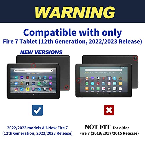 RYUITHDJP Tablet Case 7 Inch for Kindle Fire 7 2022/2023 12th Gen 360 Degree Rotating Swivel Stand, RYUITHDJP for Amazon Kindle Fire 7 Tablet Case Multi Angle Stand Cover-Horse
