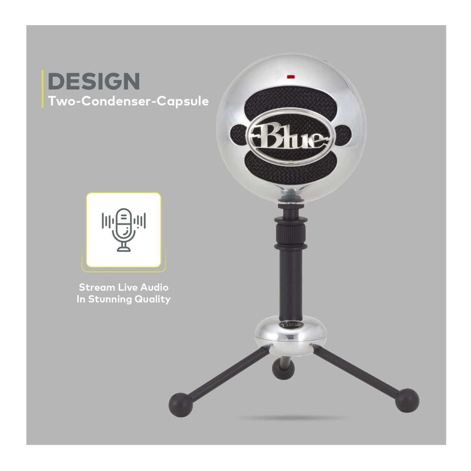Blue Microphones Snowball USB Mic (Brushed Aluminum) Bundle with Boom Scissor Arm, Shock Mount and Pop Filter (4 Items)