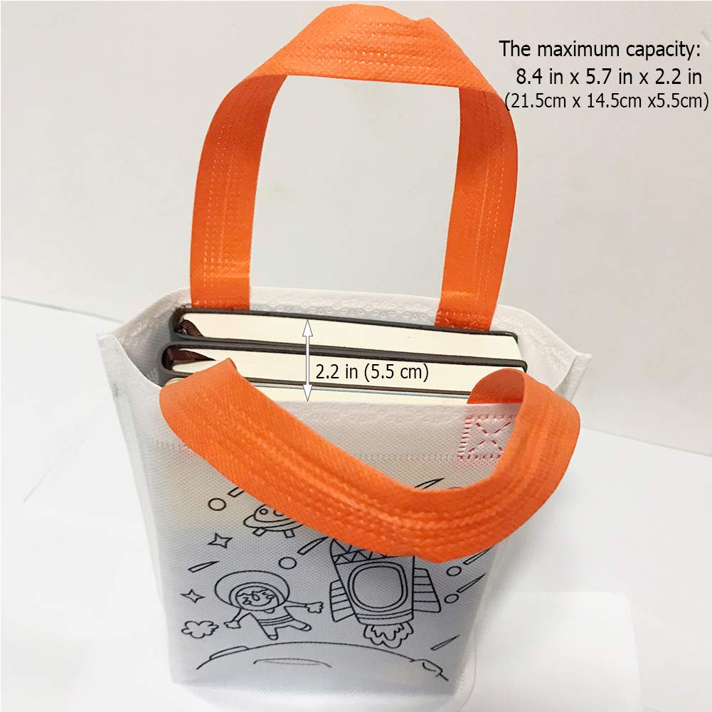 Sand Flower Eco Reusable Coloring Carnival Animal Art Party Goodie Bags with Guestbook Bags (12 PCS)