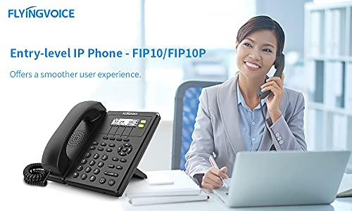 FLYINGVOICE FIP10P VoIP Phone POE SIP Phone 2 sip Lines Bussiness IP Phone Power Adapter Included Support WiFi