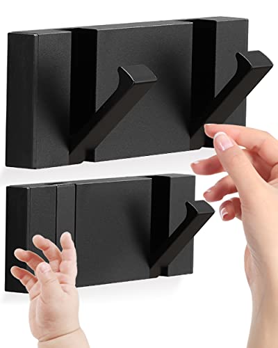 MrsJeggy 2 Pack Waterproof Folding Hideaway Coat Hooks,Retractable Hook,Space-Saving Hanger,Coat Hooks Wall Mounted,Aluminum Heavy Duty Wall Hooks,Wall Mounted Folding Coat Rack for Hat,Towel,Bag,Key